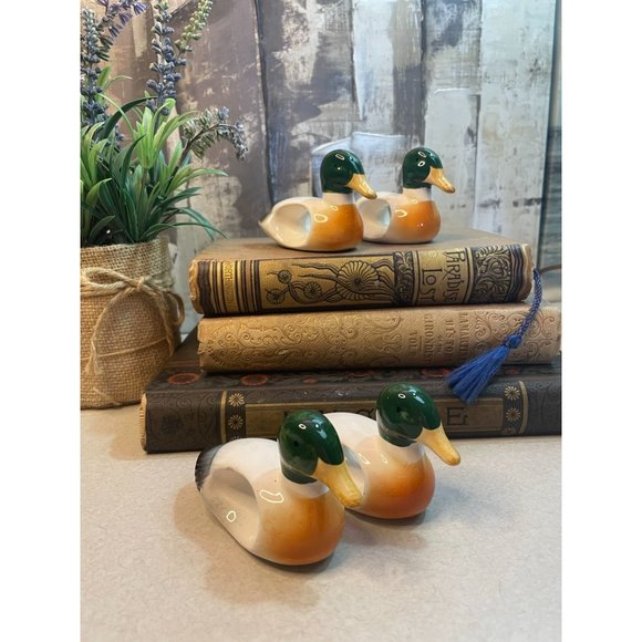 Unmarked | Dining | Vintage Ceramic Mallard Duck Napkin Rings Holders ...